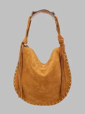 Isabel Marant Étoile Oskan Hobo Soft Calf Velvet Leather Bag - Brown