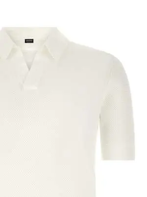 Zegna Premium Cotton Polo Shirt - White