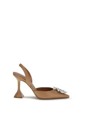 Amina Muaddi Begum Slingback Pumps With Star Embellishment - Brown