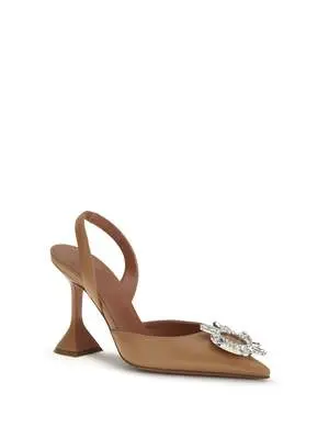 Amina Muaddi Begum Slingback Pumps With Star Embellishment - Brown