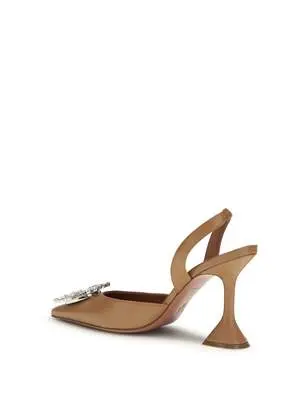 Amina Muaddi Begum Slingback Pumps With Star Embellishment - Brown