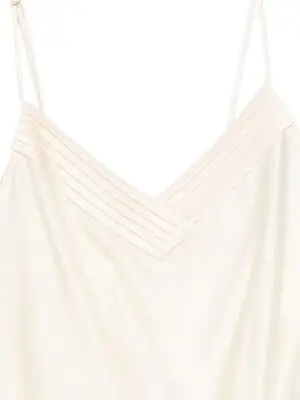 FORTE_FORTE Silk Satin Bodysuit With Pleated Detail