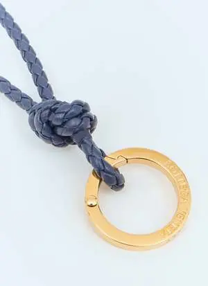 Bottega Veneta Intreccio Long Keyring - Blue
