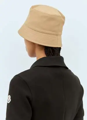 Moncler Logo Patch Bucket Hat - Cream