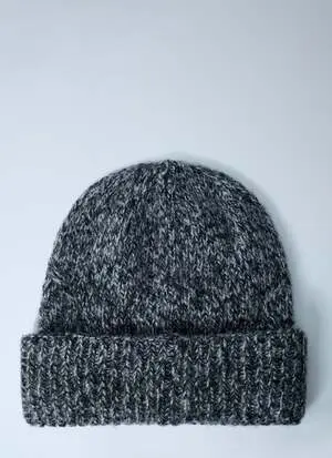 Moncler Wool-blend Beanie Hat With Logo Motif - Gray