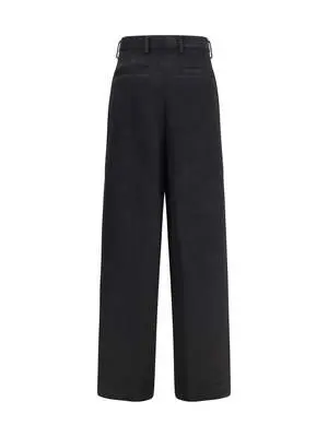 Dries Van Noten Wide-leg Jacquard Pattern Pants - Black