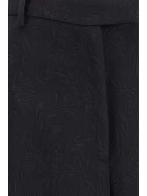 Dries Van Noten Wide-leg Jacquard Pattern Pants - Black