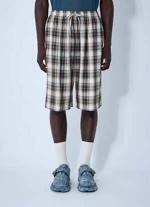 Acne Studios Checkered Mid-rise Shorts - Cream