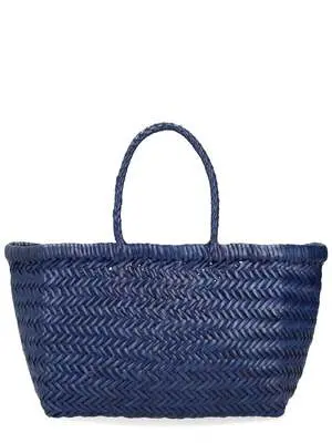Dragon Diffusion DRAGON DIFFUSION Leather Woven Tote Bag Blue