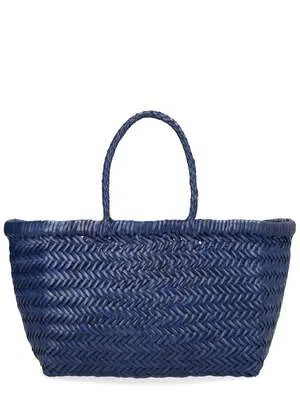 Dragon Diffusion Leather Woven Tote Bag - Blue