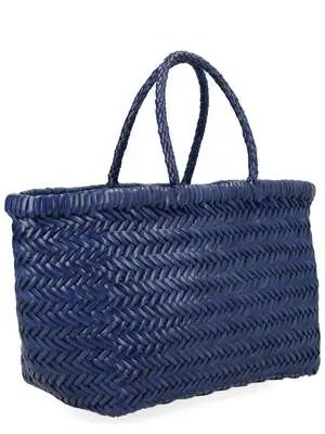 Dragon Diffusion Leather Woven Tote Bag - Blue