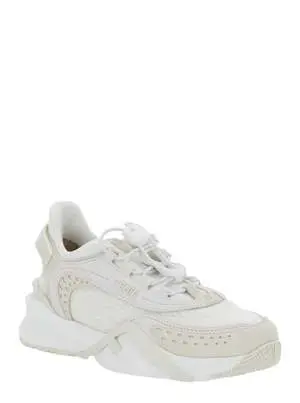 Fendi Flow Sneakers With Toggle Closure And Logo Lettering - White