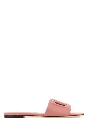 Dolce & Gabbana Nappa Leather Slippers - Pink