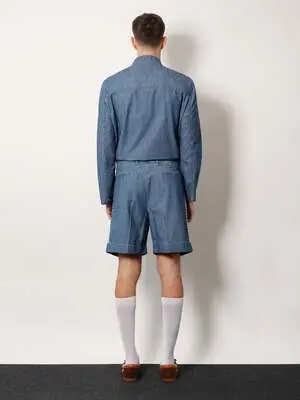 Valentino Garavani Denim Shorts With Embroidered Side Trim - Multicolor