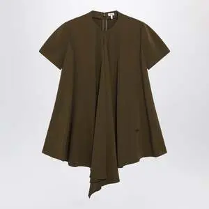 Loewe Stretch Viscose Cady Dress With Draping - Green