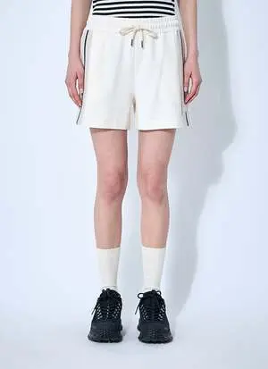 Moncler Logo Patch Track Shorts - Cream
