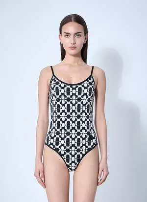 Moncler Printed Swimsuit - Black
