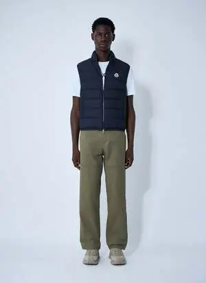 Moncler Contrin Quilted Down Vest With Stand Collar - Blue