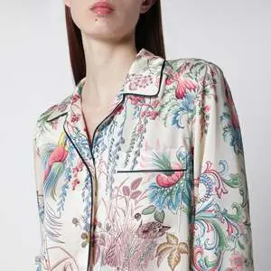Etro Floral Print Shirt In Fluid Twill - Multicolor