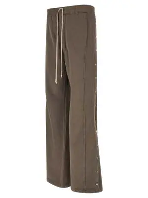 Rick Owens Wide Leg Trousers With Snap Button Detail - Gray
