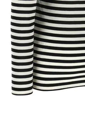 Junya Watanabe Striped Cotton T-shirt With Sculptural Shoulder Detail - Multicolor