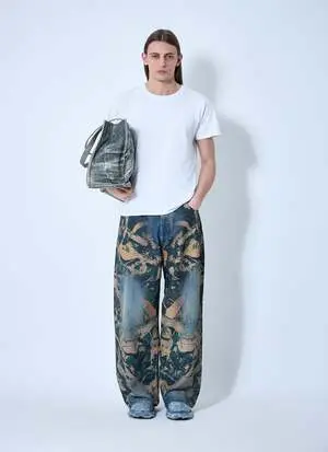 Acne Studios 2021f Straight-leg Jeans With Seasonal Print