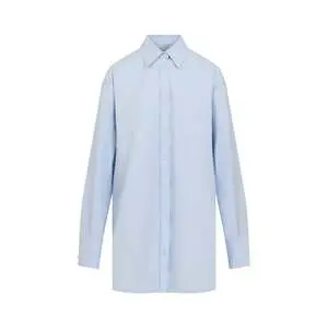 Sportmax Nespola Cotton Blend Long Shirt - Blue