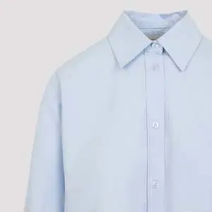 Sportmax Nespola Cotton Blend Long Shirt - Blue