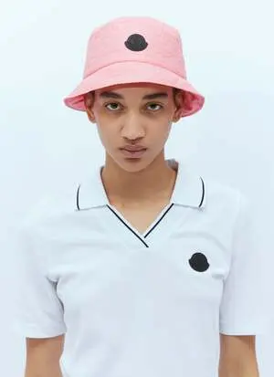Moncler Logo Patch Bucket Hat - Pink