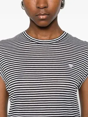 TOM FORD Striped Viscose T-shirt - Black