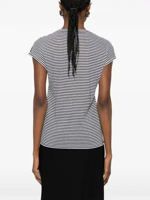 TOM FORD Striped Viscose T-shirt - Black