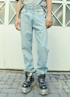 VTMNTS Double Waist Denim Jeans - Blue