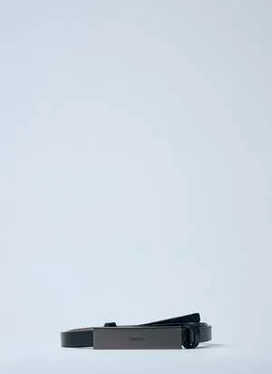 Max Mara Logo Plaque Leather Belt