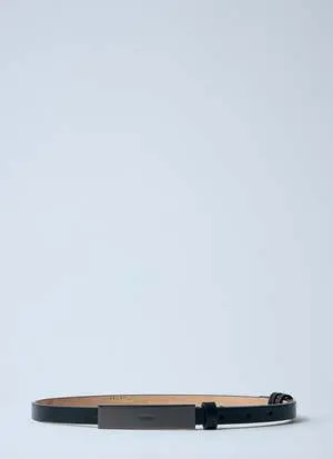 Max Mara Logo Plaque Leather Belt