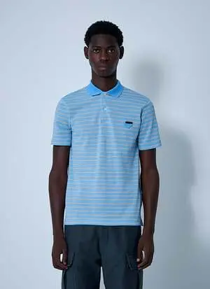 Prada Logo Motif Polo Shirt - Blue