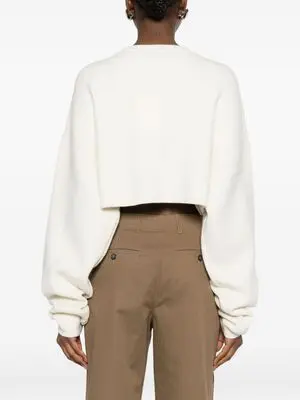 TOTEME Cropped Wool Cardigan With Button Fastening - Multicolor