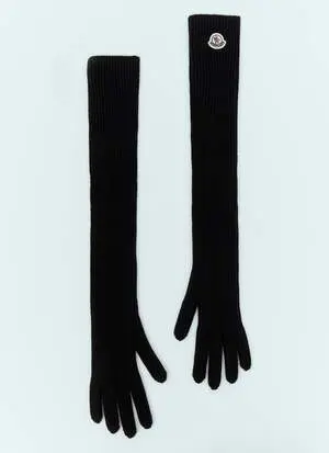 Moncler Wool Knit Gloves - Black