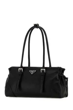 Prada Leather Medium Bonnie Shoulder Bag - Black