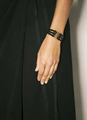 Saint Laurent Cassandre Leather Bracelet