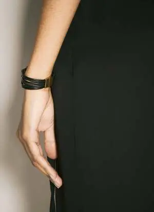Saint Laurent Cassandre Leather Bracelet