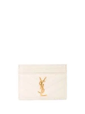 Saint Laurent Cassandre Matelassé Card Case In Grain De Poudre Leather - Multicolor