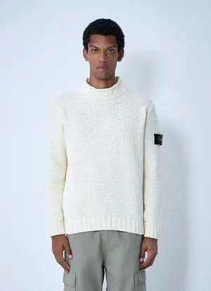 Stone Island Cotton Knit Sweater With Compass Patch - Multicolor