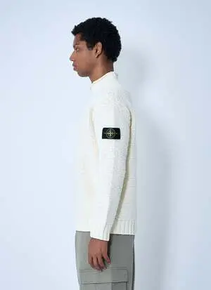 Stone Island Cotton Knit Sweater With Compass Patch - Multicolor