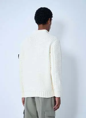 Stone Island Cotton Knit Sweater With Compass Patch - Multicolor