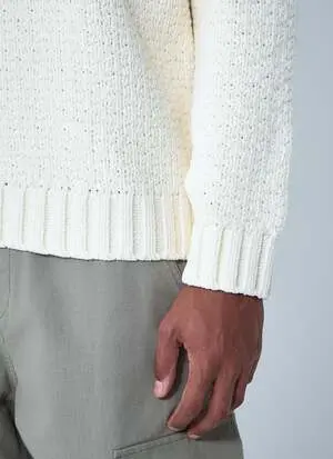 Stone Island Cotton Knit Sweater With Compass Patch - Multicolor