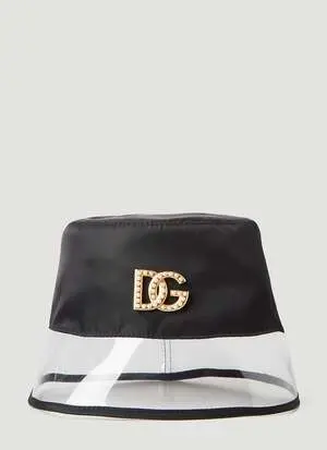 Dolce & Gabbana Embellished Logo Bucket Hat - Black