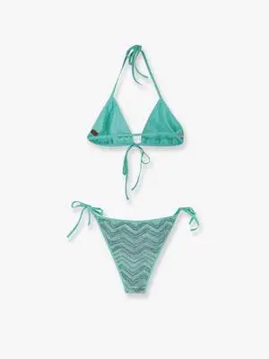 Missoni Bikini Top And Bottom Set With Sequin Embroidery
