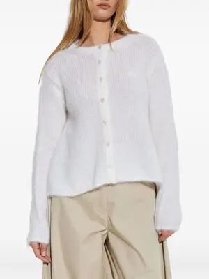 Loewe Wool Blend Cardigan With Embroidered Anagram Motif - Multicolor