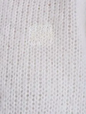 Loewe Wool Blend Cardigan With Embroidered Anagram Motif - Multicolor