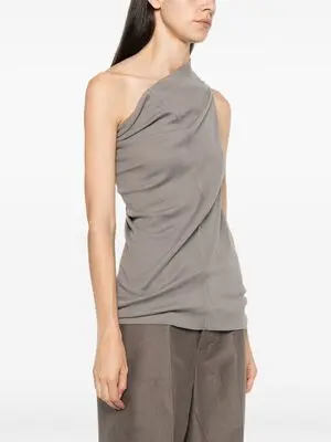 Rick Owens Asymmetric Ribbed Knit Tank Top